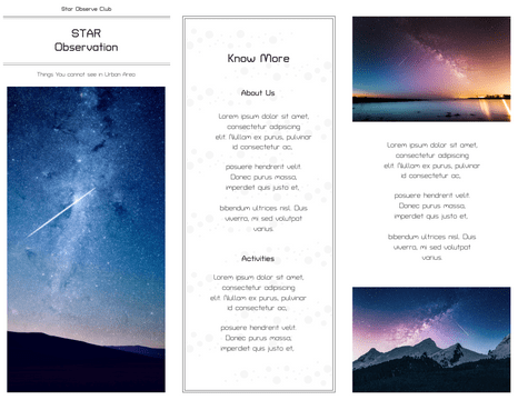 Star Observation Brochure | Visual Paradigm Диаграммы/дизайны ...